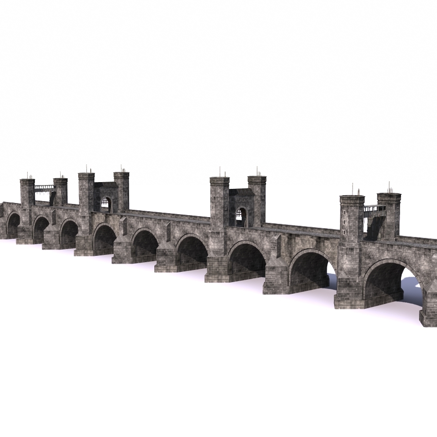 3d medieval bridge model