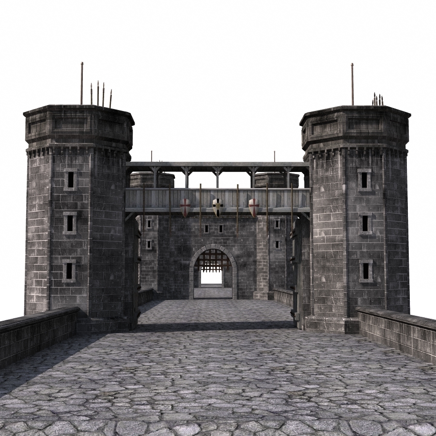 3d medieval bridge model