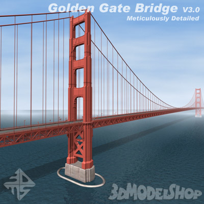 3d model golden gate bridge v3