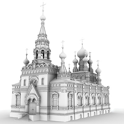 3d church building model