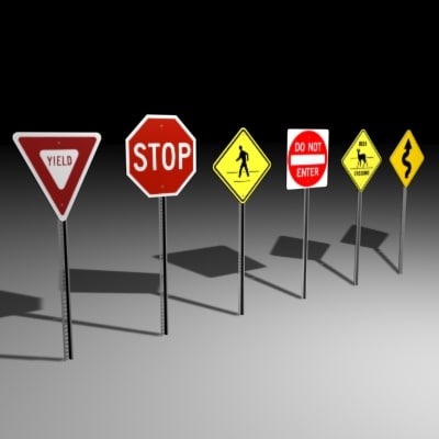 3ds max sign stop yield