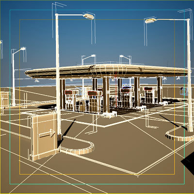 3d model gas station