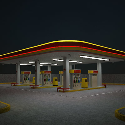 3d model gas station