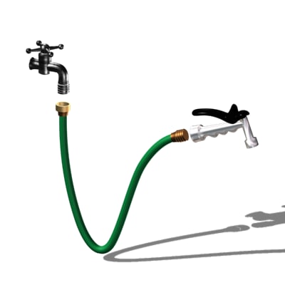 garden spigot hose spray 3d model