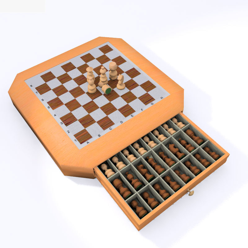 3d model chess box drawer