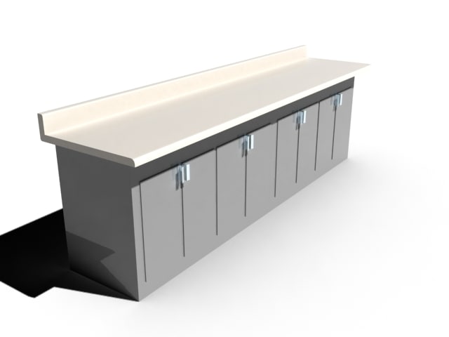 work bench narrow 3d model