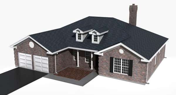 3ds max story residential house