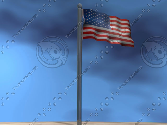 3d american flag model