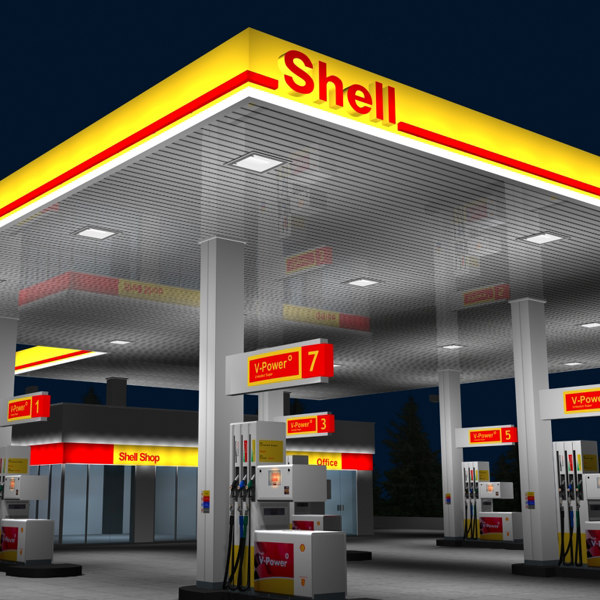 Shell Tankstelle Tag und Nacht 3D-Modell - TurboSquid 267519
