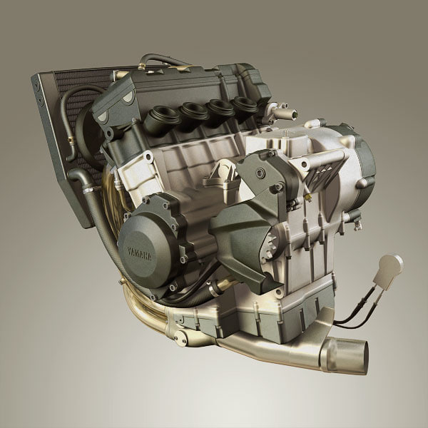 yamaha yzf engine r1 3d model