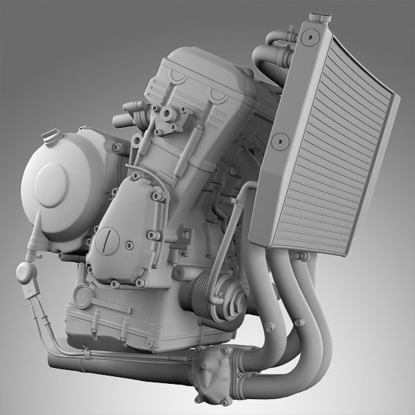 yamaha yzf engine r1 3d model