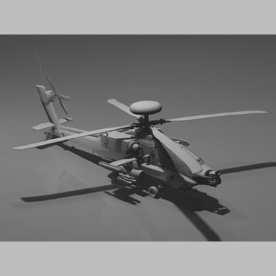 ah-64 d attack helicopter 3d model