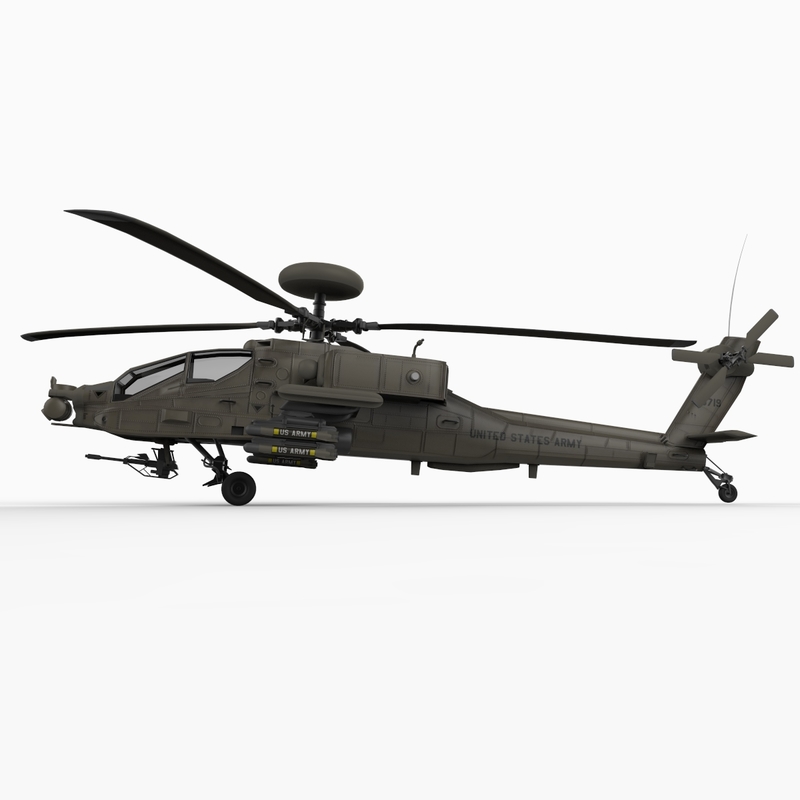 ah-64 d attack helicopter 3d model