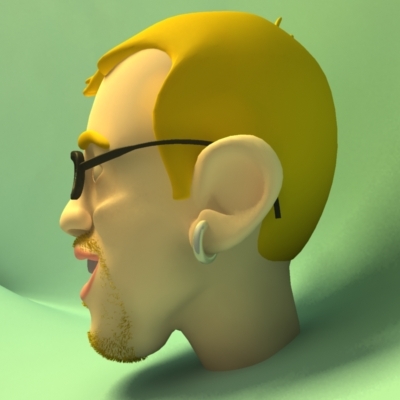 cartoon head faces 3d model