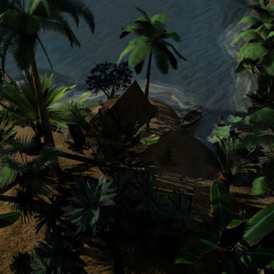 3d tropic level ps2 trees bushes model