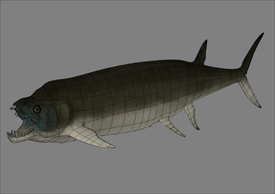 xiphactinus audax fish 3d model