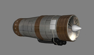 nasa jet turbine engine 3d max