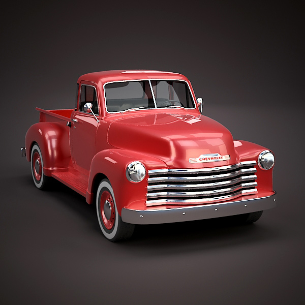chevrolet pickup truck 1951 3d model