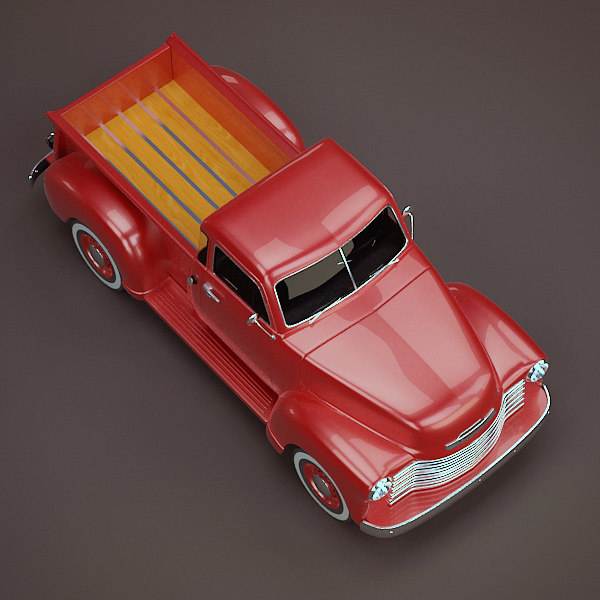 chevrolet pickup truck 1951 3d model