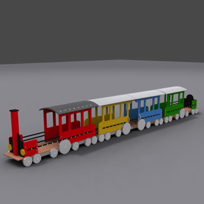 cartoon train 3d model