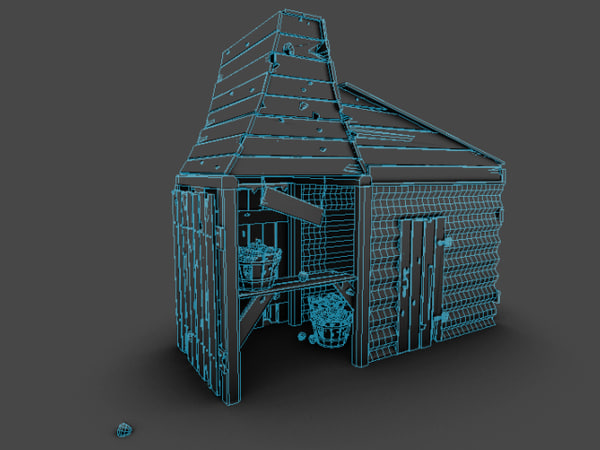 3d model old apple shack