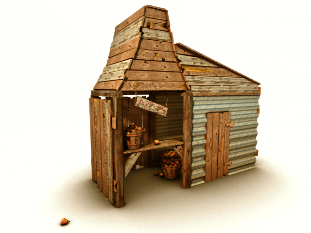 3d model old apple shack