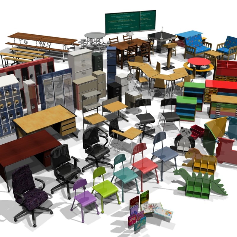 classroom elements 3d model