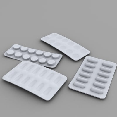 pill strip 3d model