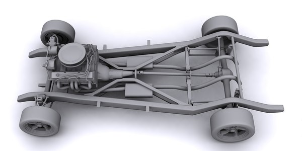 hot rod chassis car 3d model