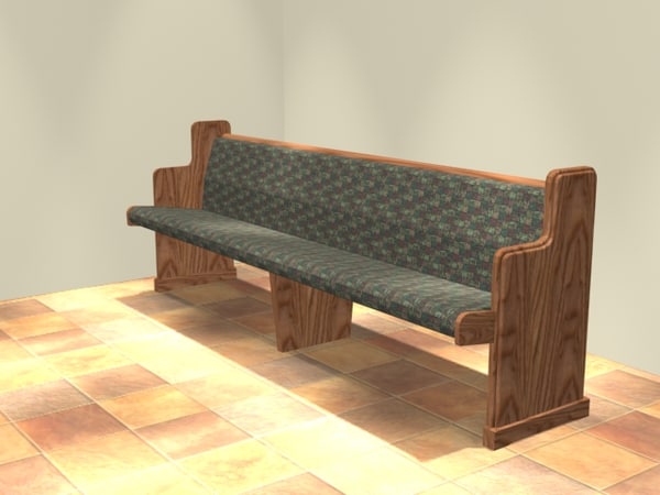 church pew 3d model