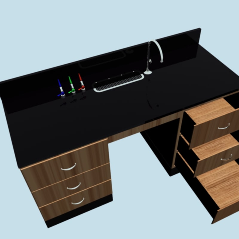 3d model lab bench minisink utilities
