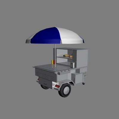 vendor cart 3d model