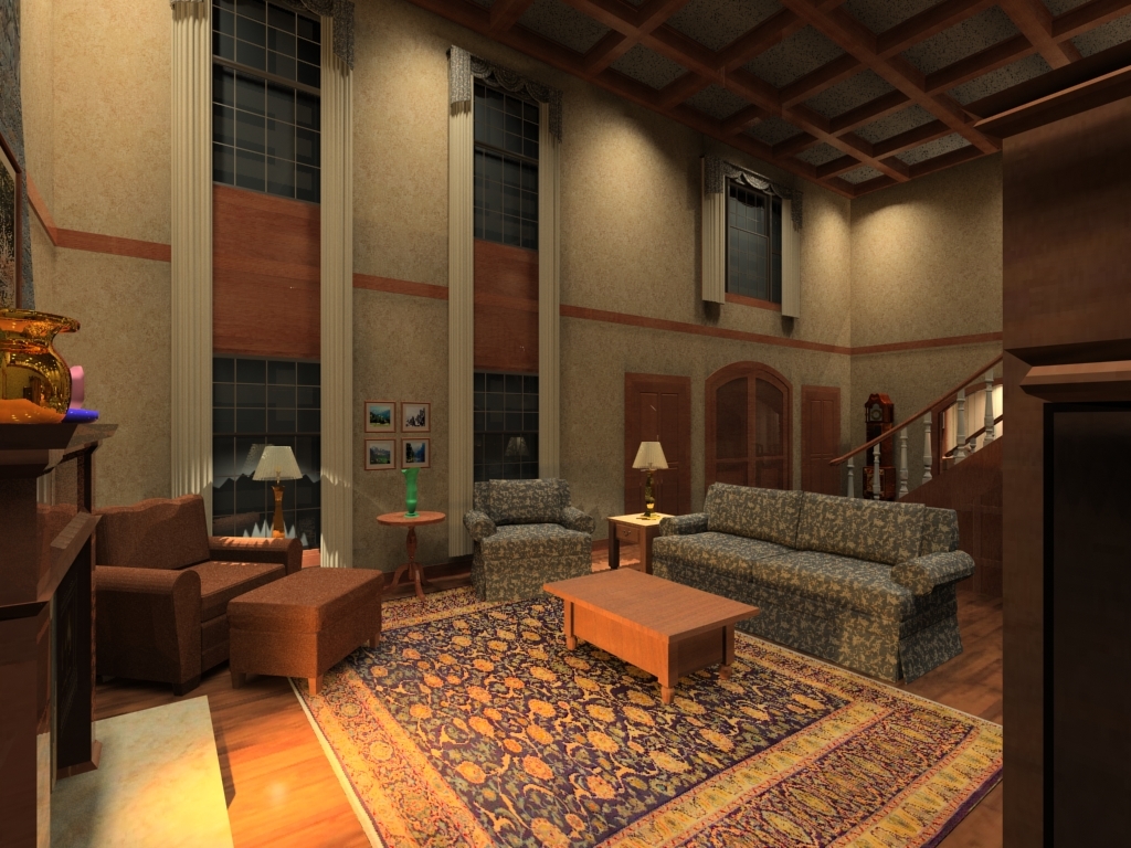 house interior rooms kitchen 3d model