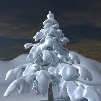 3d snowtree snow tree model