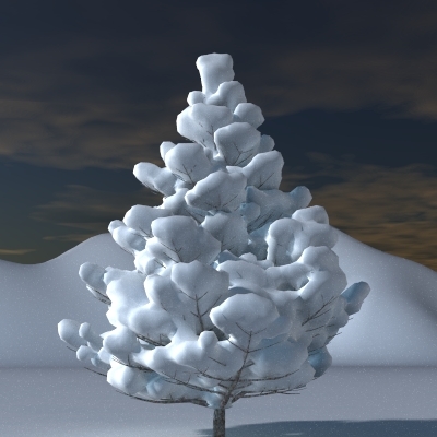 3d snowtree snow tree model