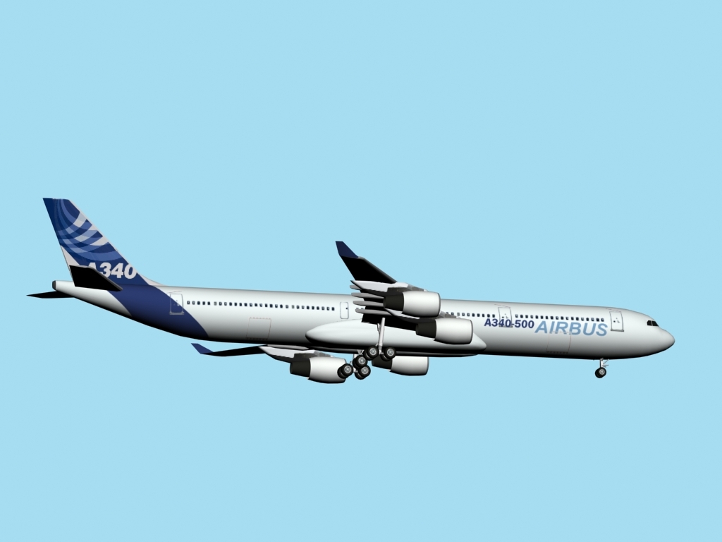 3d model airbus a340-500