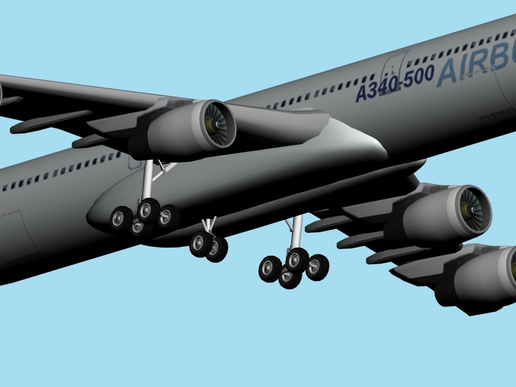 3d model airbus a340-500