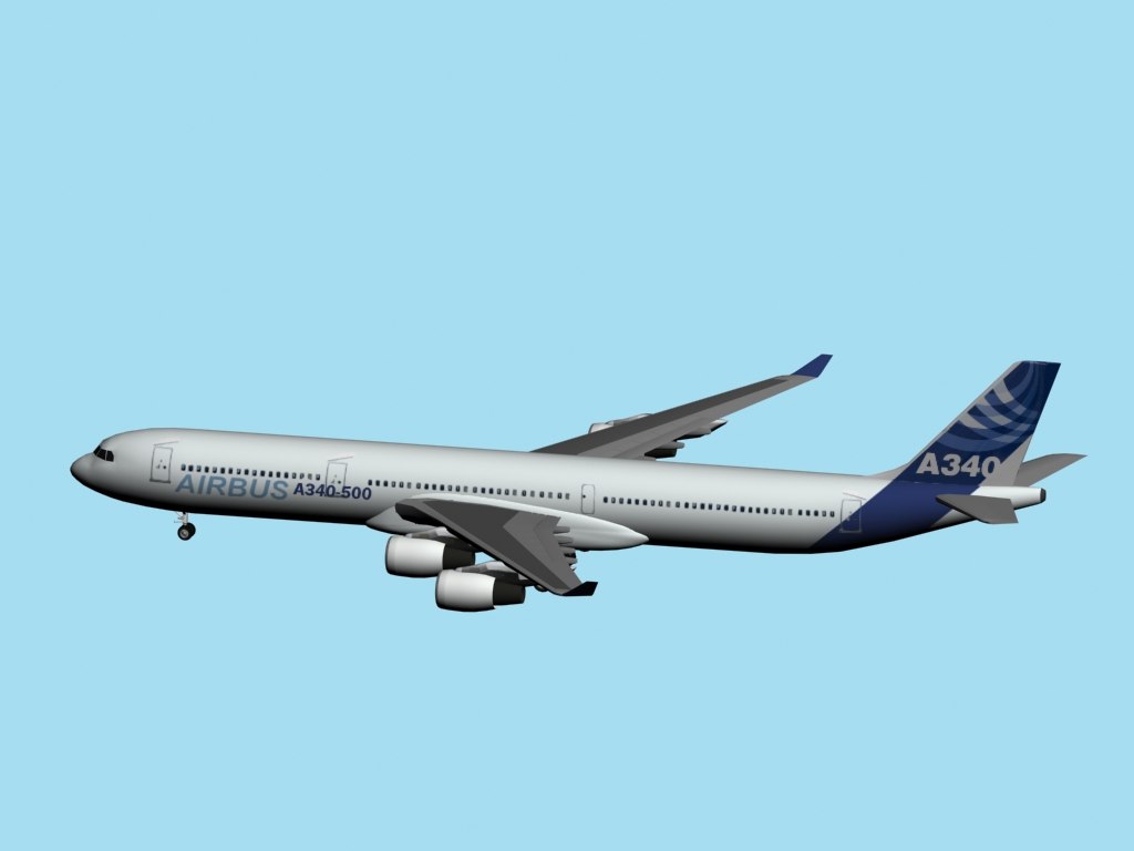 3d model airbus a340-500