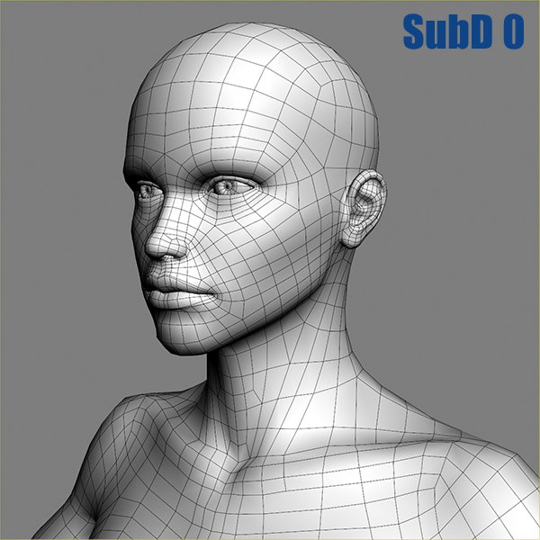 realistic female human 3d model