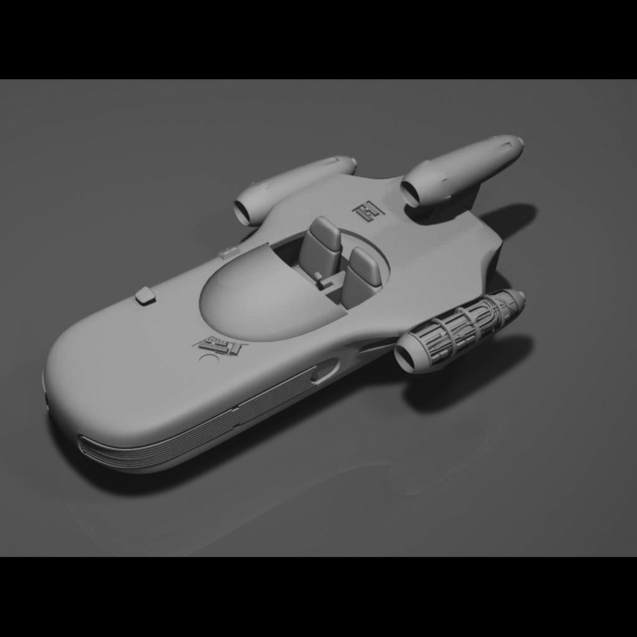 x-34 landspeeder star wars 3d model