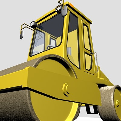 3d road roller industrial model
