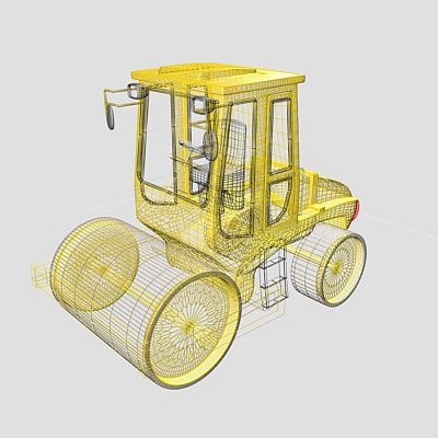 3d road roller industrial model