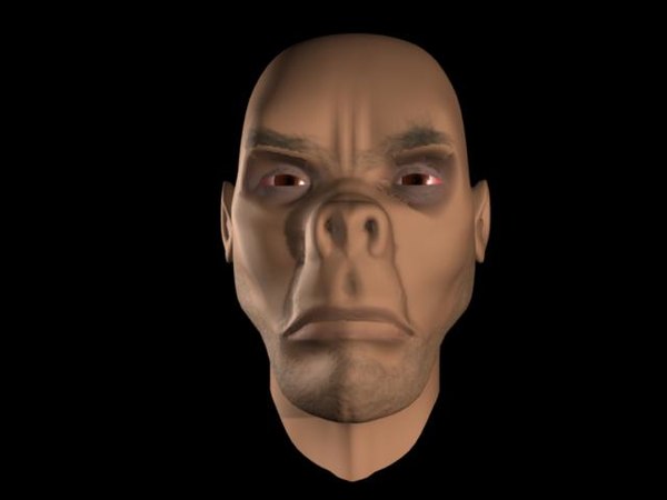 alien ape human head 3d ma