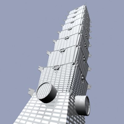 taipei 101 tower building 3d model