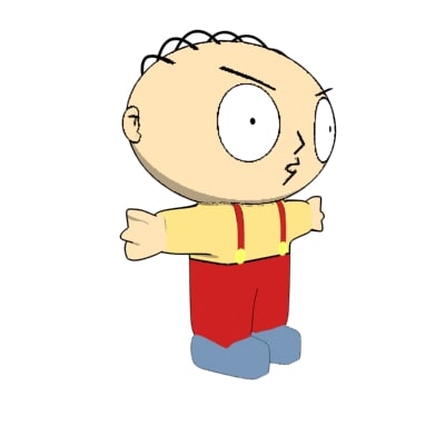 stewie family guy 3d model