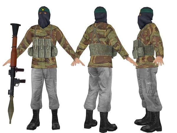 terrorist character 3d model