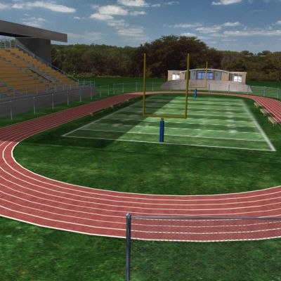 school football stadium track 3d model