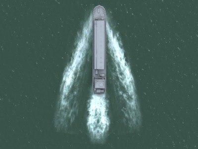 ships bow wake 3d model