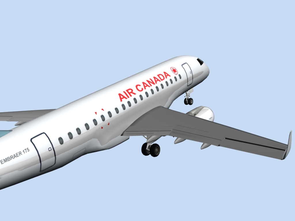 plane embraer 175 air canada 3d model