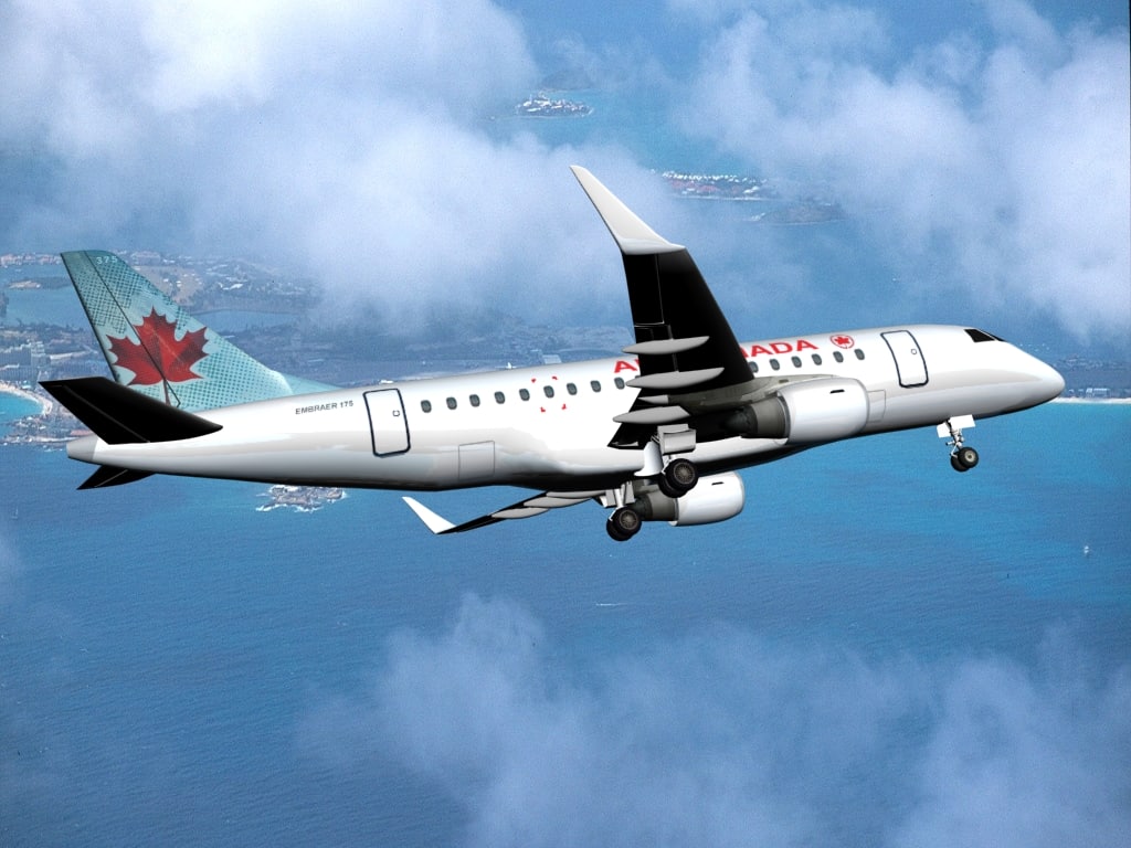 plane embraer 175 air canada 3d model